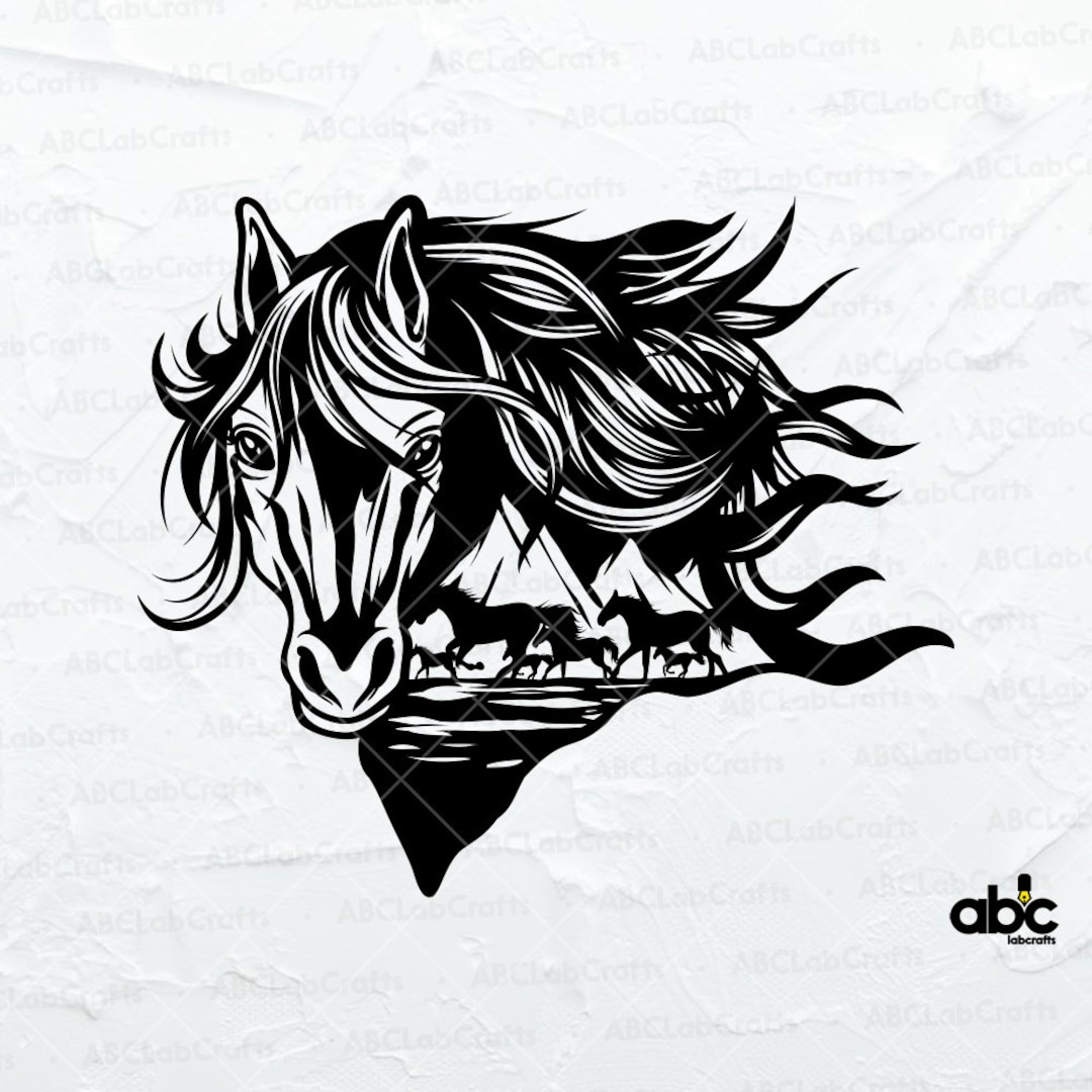 Mustang Horse Svg File | Running Horse Svg | Horse File for Cricut ...
