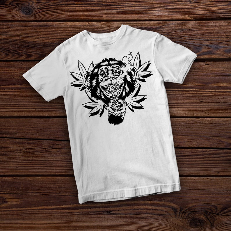 High Monkey Smoking Weed Svg File 420 Stencil Smoking - Etsy