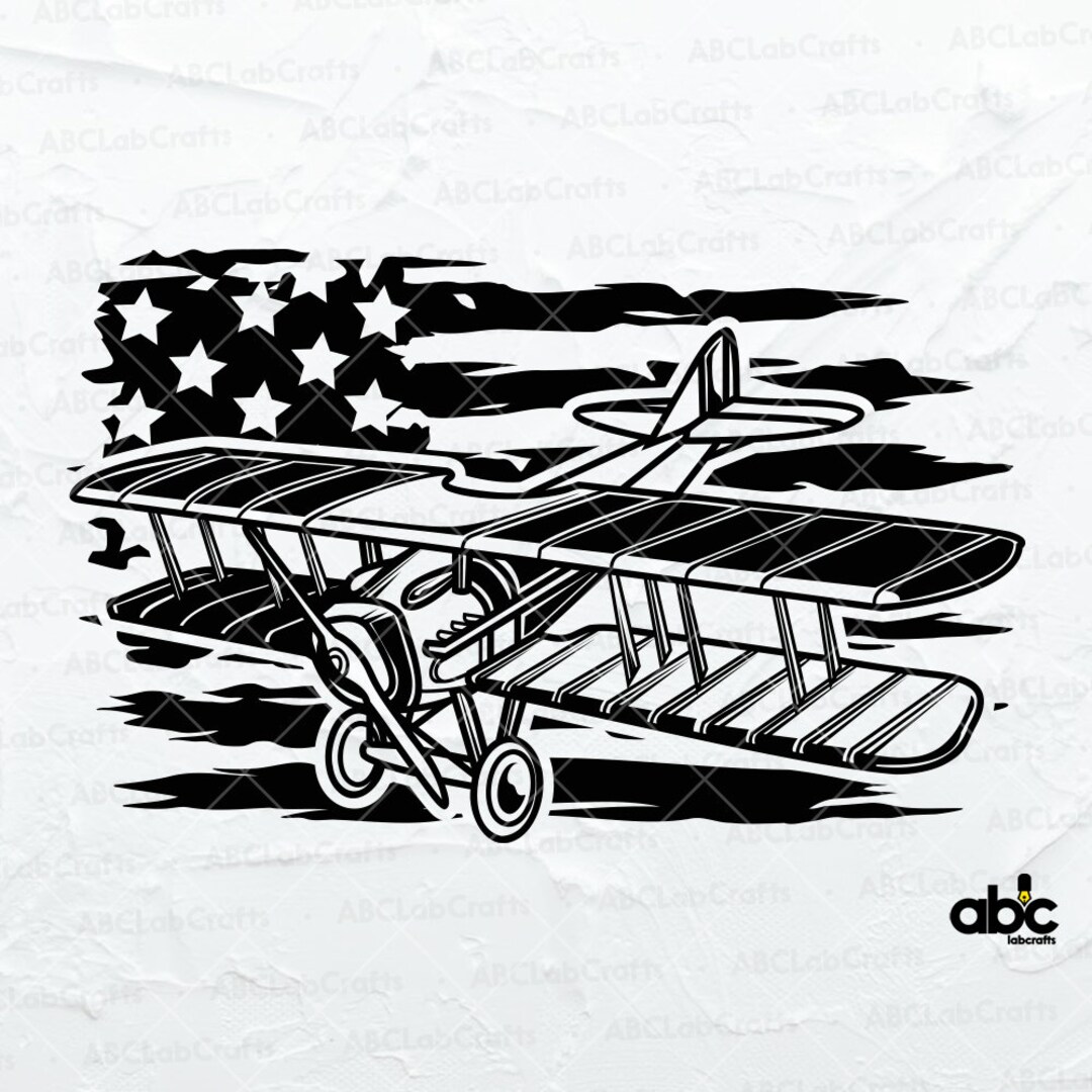 US Biplane Svg File | Biplane Svg | Fly Svg | Propeller Plane Svg | USA ...