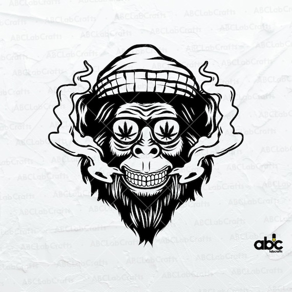 Rasta Monkey Smoking Joint Svg File Smoking Cannabis Svg - Etsy