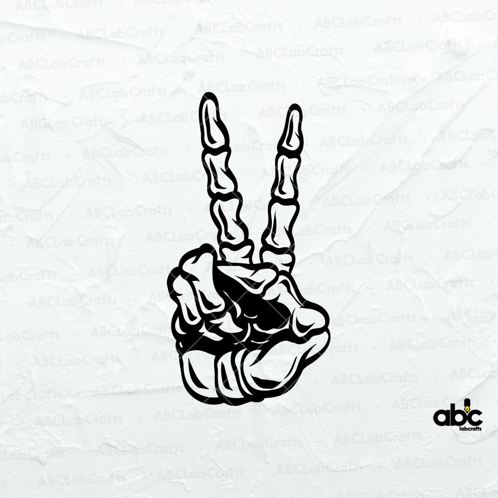 Skeleton Hand Drawing Peace