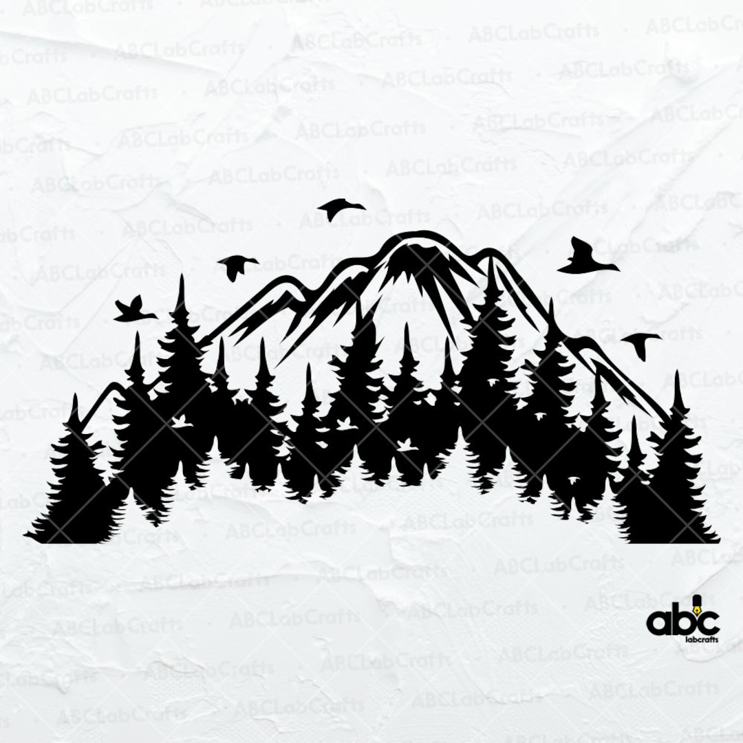 Mountain and Trees Svg | Mountain Svg | Trees Svg | Travel Svg ...
