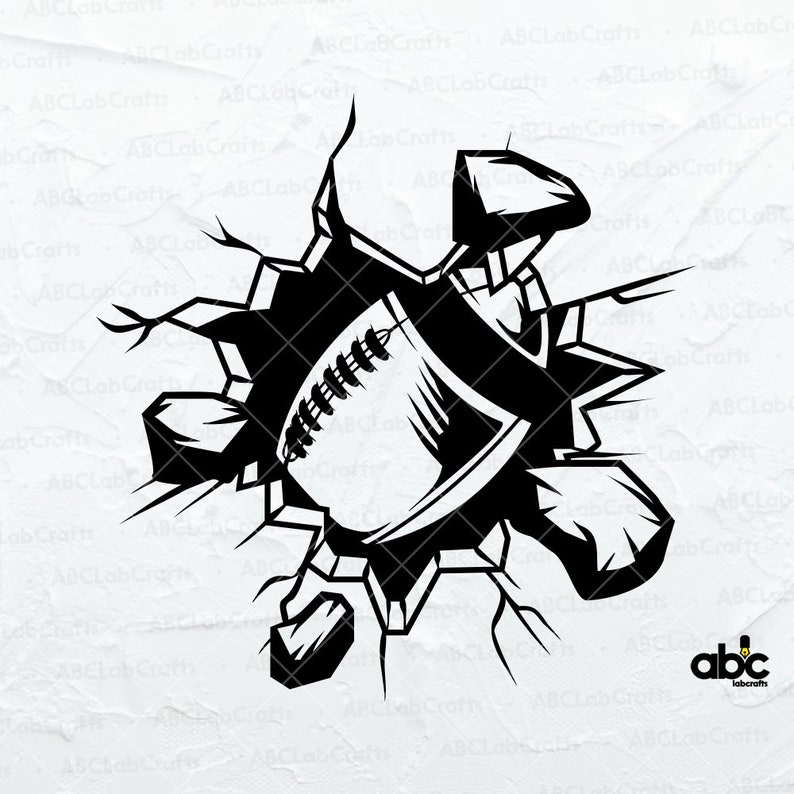 Smashing Wall Foot Ball Svg File | Football Svg | Touchdown Season Svg ...