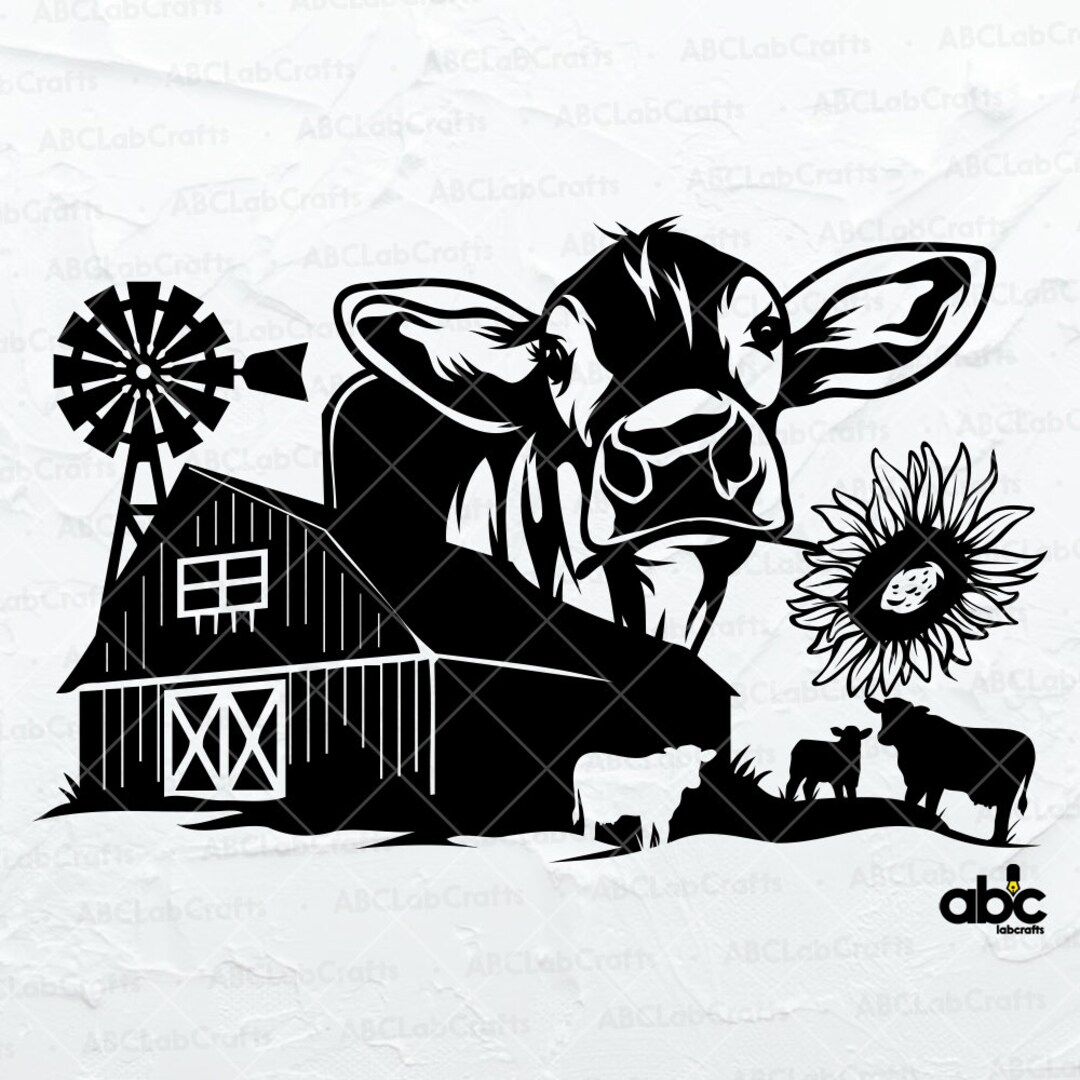 Cow Farm Svg File | Cow Svg | Farmer Svg | Farm Animal Svg| Cow Png ...