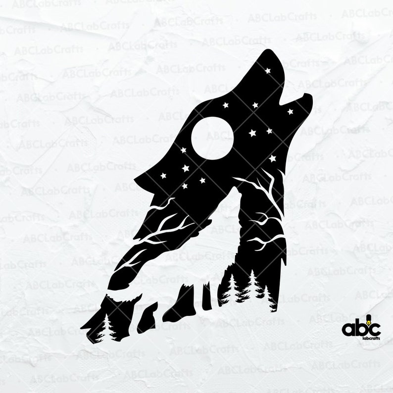 Howling Wolf Svg File Wolf Svg Mountain Wolf Svg Wolf - Etsy