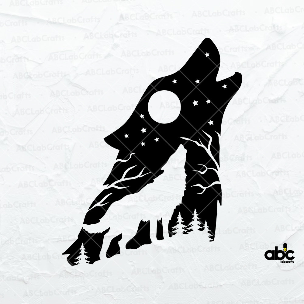 Howling Wolf Svg File Wolf Svg Mountain Wolf Svg Wolf - Etsy UK
