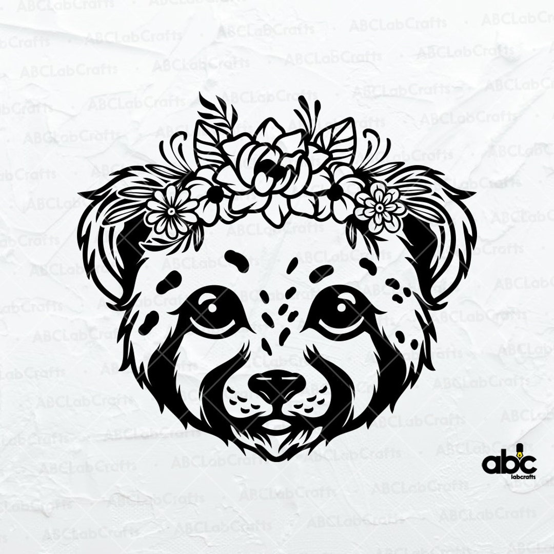 Floral Cheetah Svg File | Floral Farm Animal Svg | Baby Cheetah Svg ...