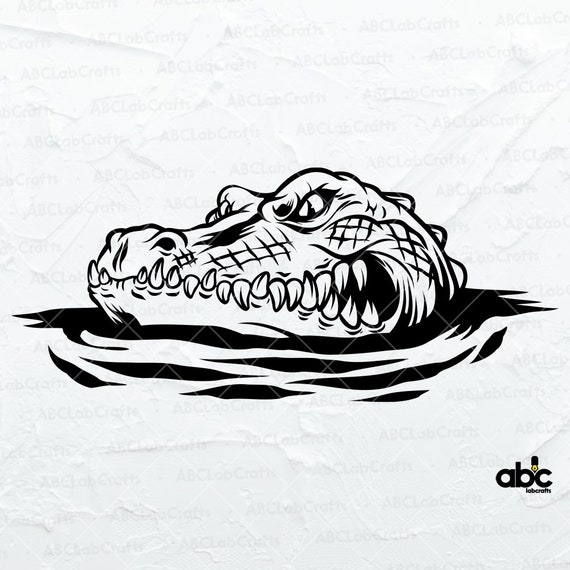 Cayman Crocodile Peeking in Swamp Svg File River Beast Life - Etsy