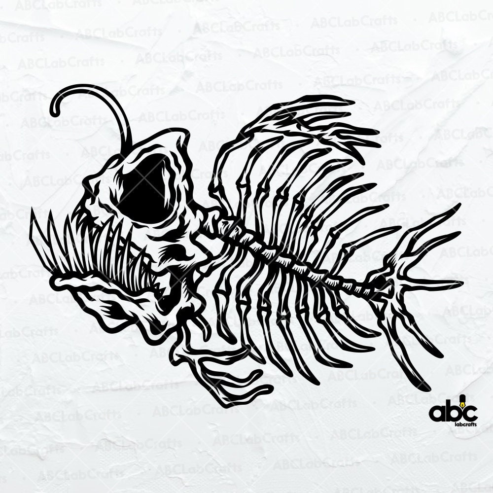 Angler Fish Skeleton Tattoo