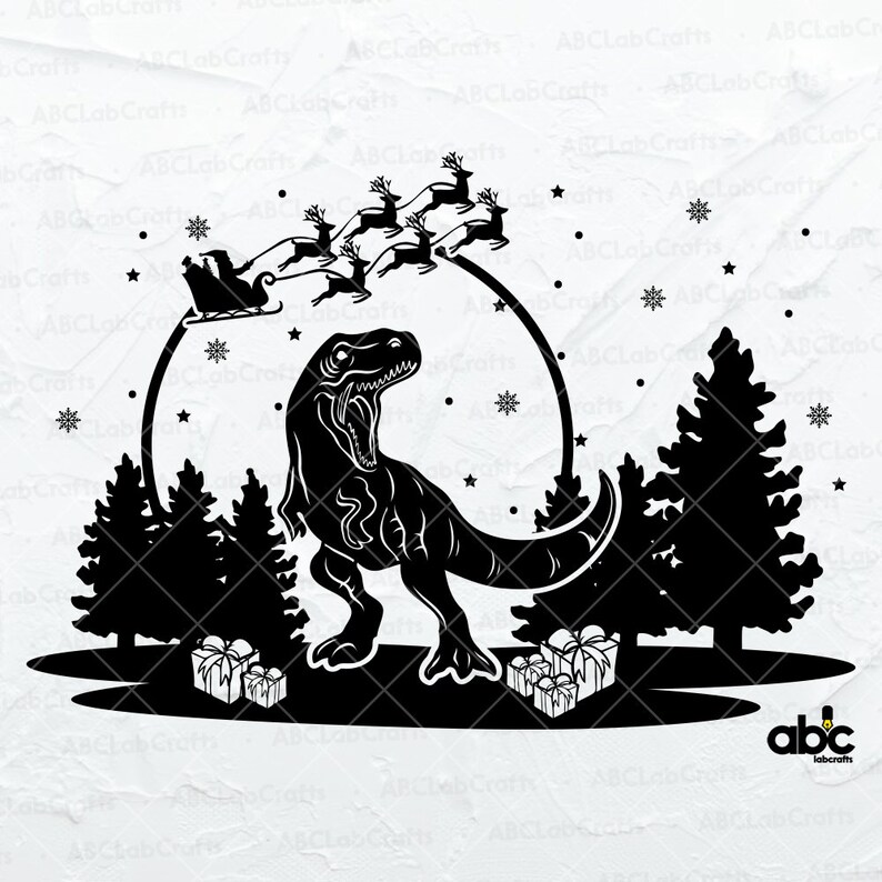 Christmas Dinosaur Svg File T-rex Svg Kids Christmas Gift - Etsy
