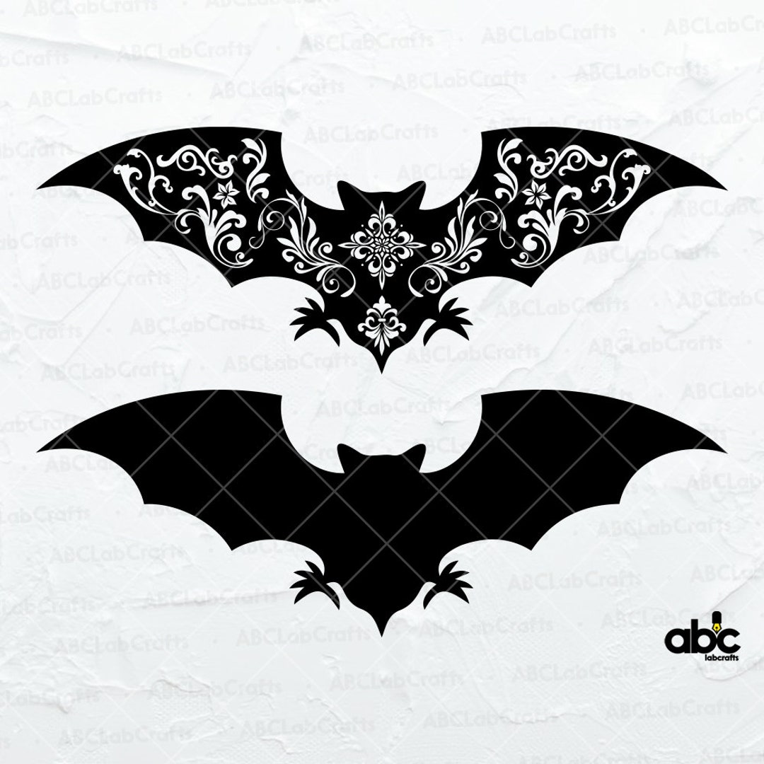 Bat Swirl Svg File | Floral Bat Svg | Bat Svg | Halloween Svg | Bat Png ...