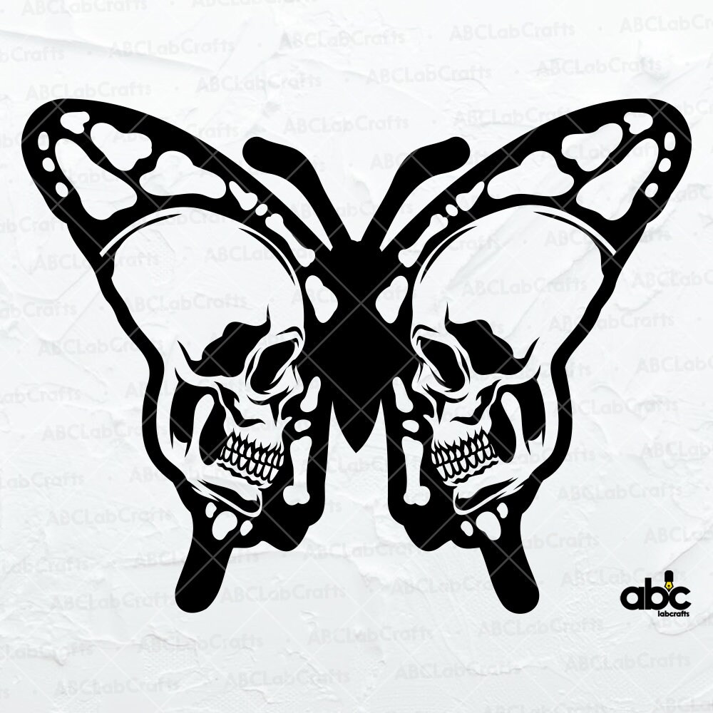 Skull Butterfly Svg File Skeleton Svg Gothic Decal Skull - Etsy Australia
