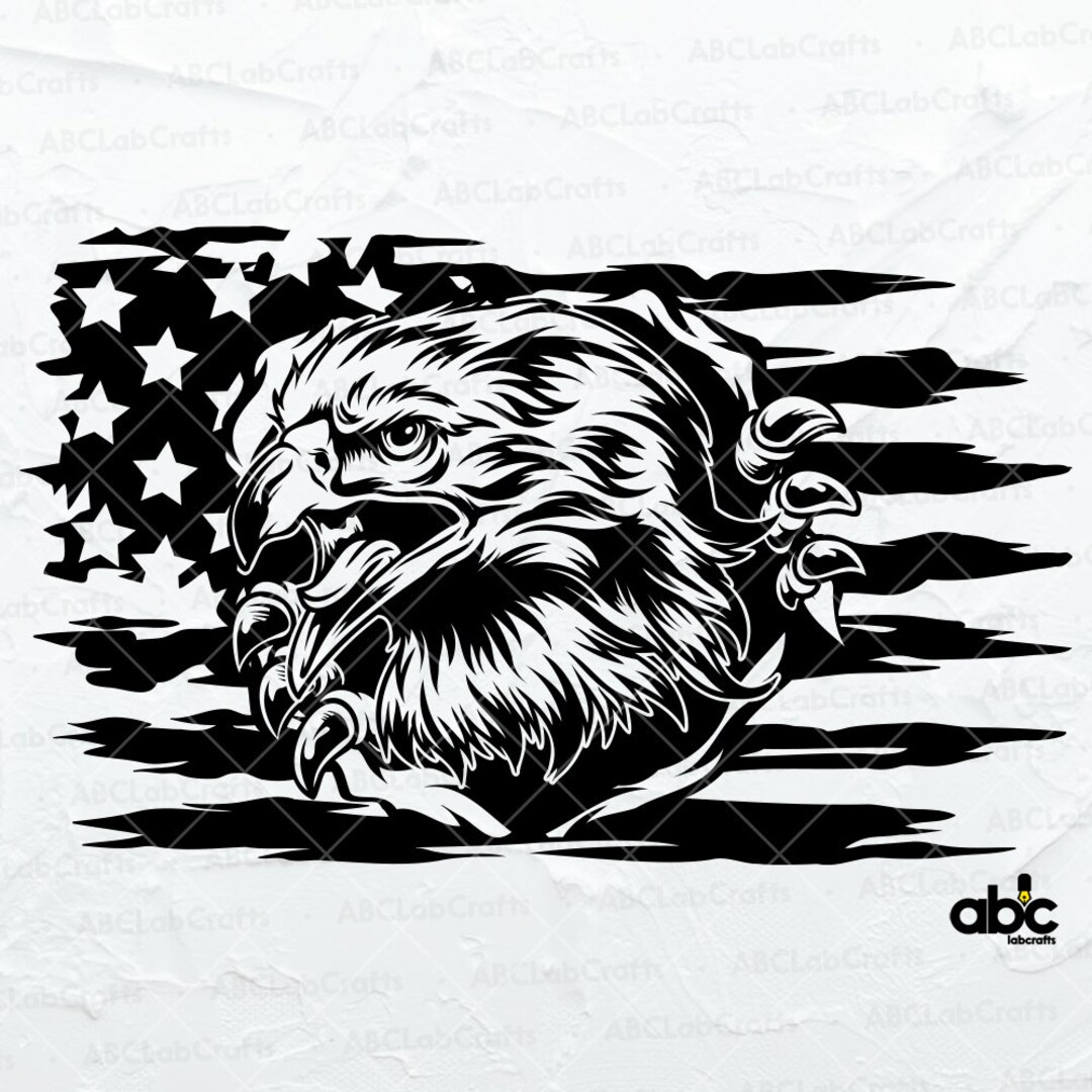 Patriotic Eagle Tear off USA Flag Svg File | American Animal Clipart ...
