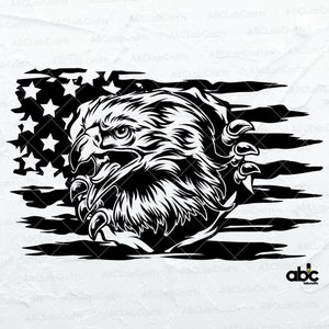 Patriotic Eagle Tear off USA Flag Svg File | American Animal Clipart ...