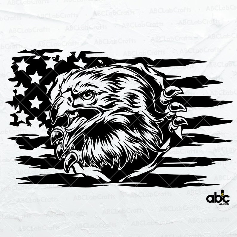 Patriotic Eagle Tear off USA Flag Svg File American Animal - Etsy