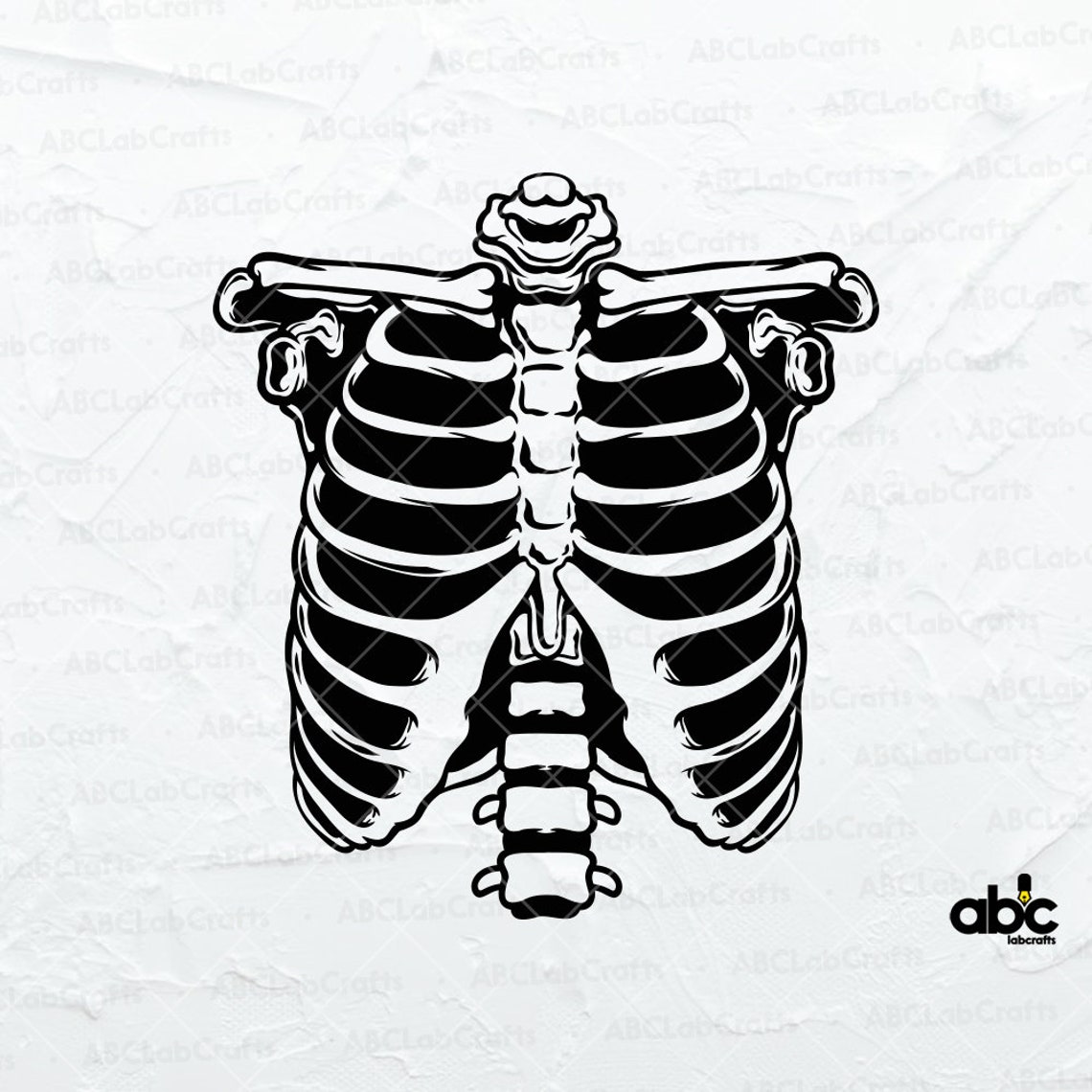 Skeleton Rib Cage Svg File | Skeleton Bones Svg | Skeleton Shirt ...