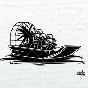Airboat Svg File | Airboat Clipart | Fishing Boat Svg | Fishing Svg ...
