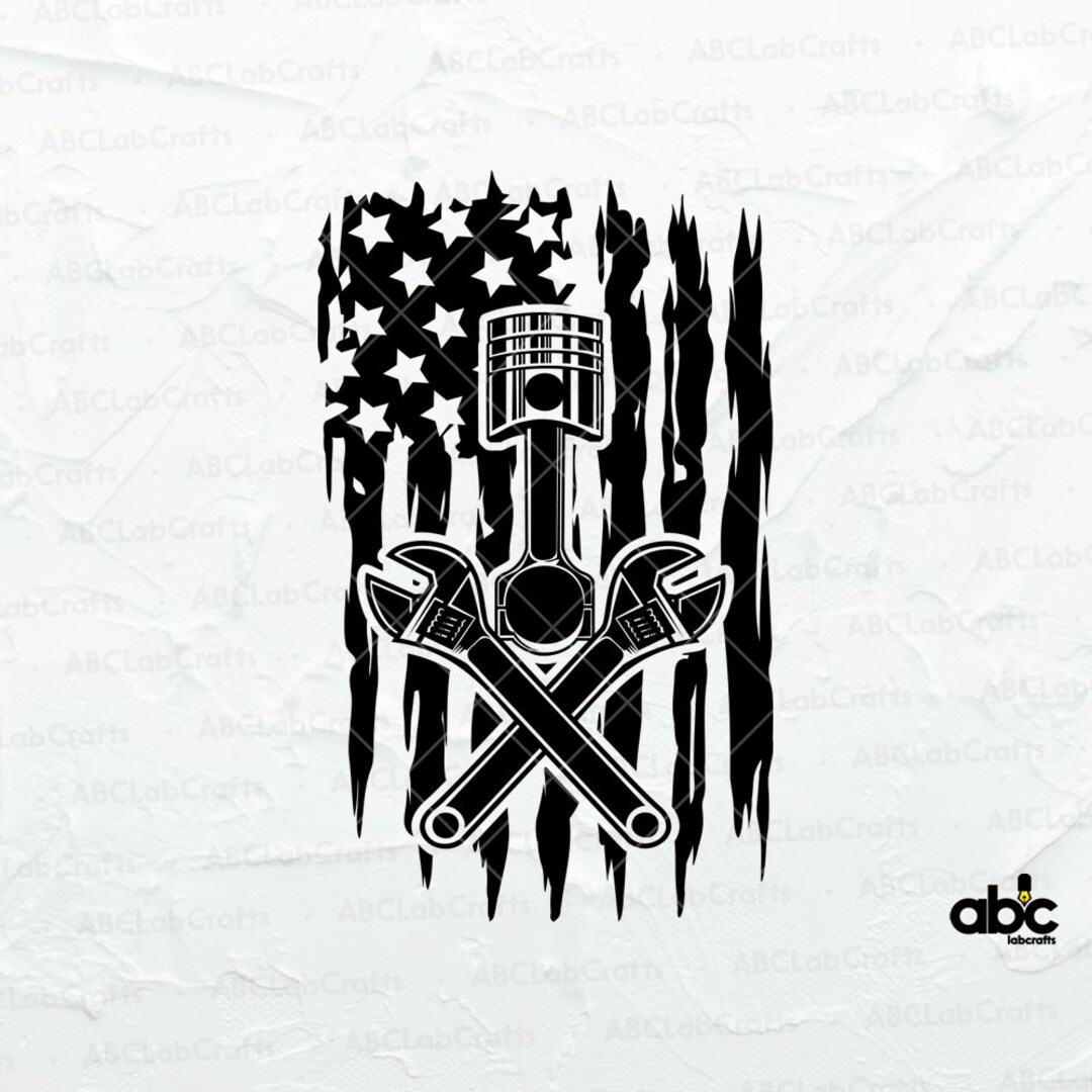 US Mechanic Logo Svg File | Piston Svg | Mechanic Tools Svg | Car ...