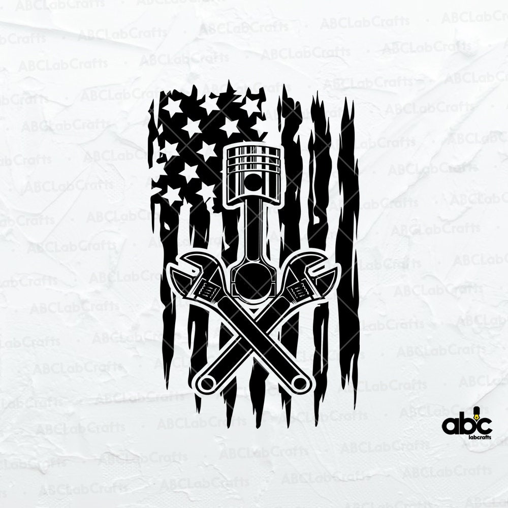 US Mechanic Logo Svg File | Piston Svg | Mechanic Tools Svg | Car ...