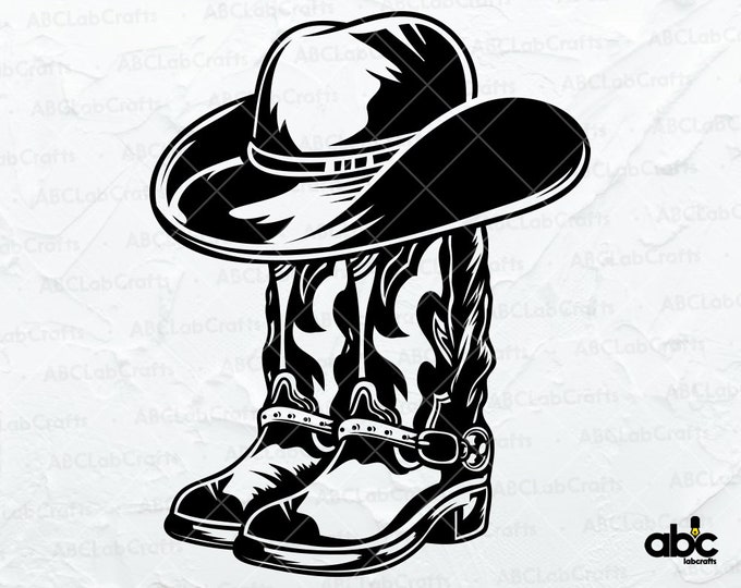 COWBOY BOOTS SVG, Cowboy Hat, Western, Rodeo, Ranch, Cowgirl, Farm ...