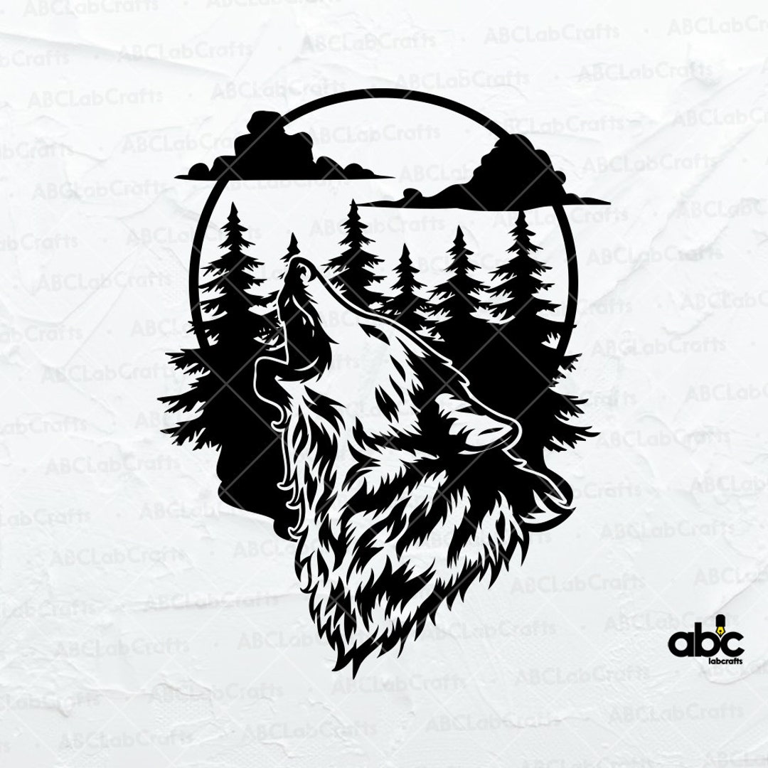 Howling Wolf Svg File | Wolf Svg | Animal Shirt Svg | Outdoor Svg ...