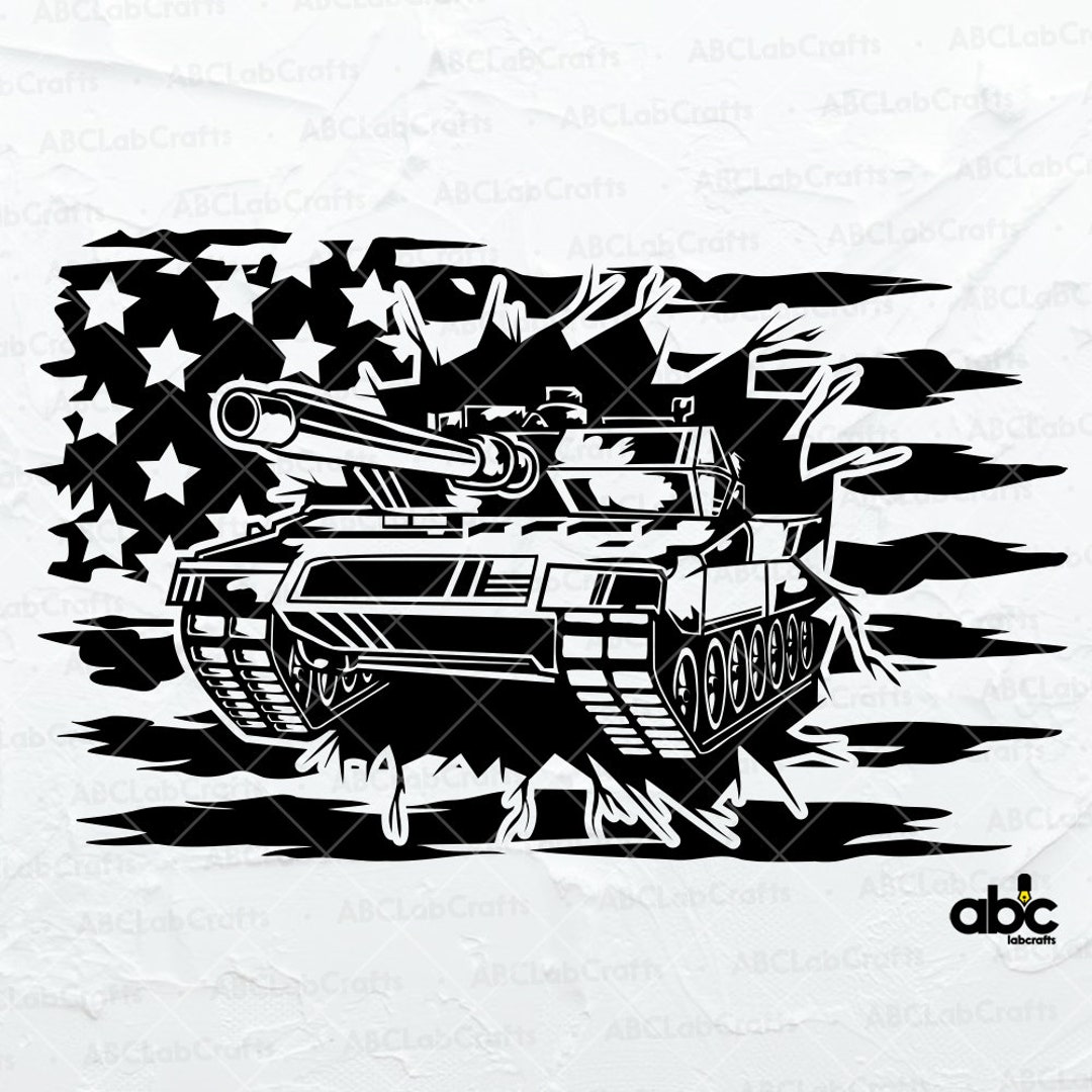 US Smashing Tank Svg File | Army Svg | Marines Svg | Battle War Svg ...
