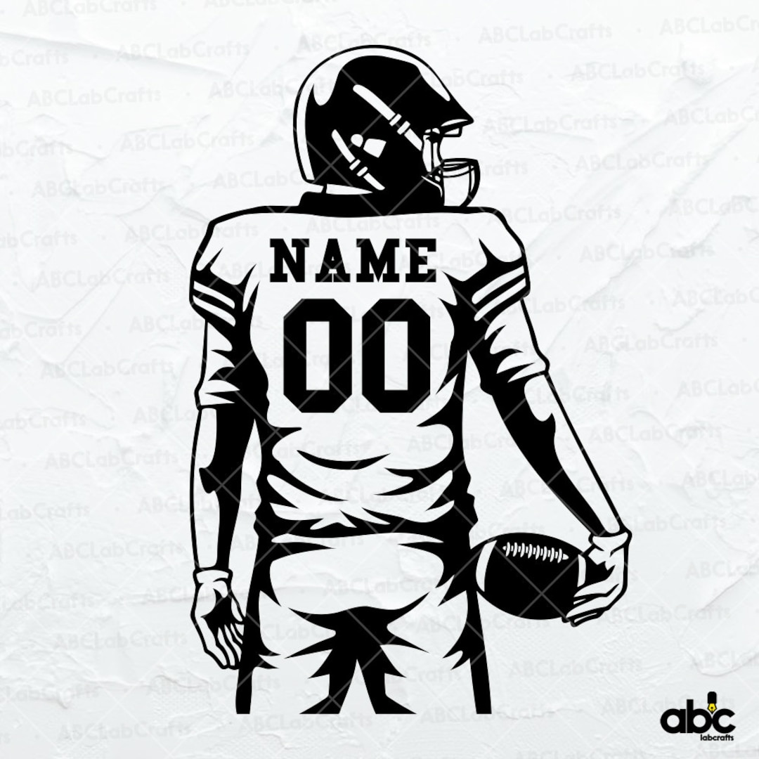 Customized Football Player Svg File | American Football Svg | Football ...