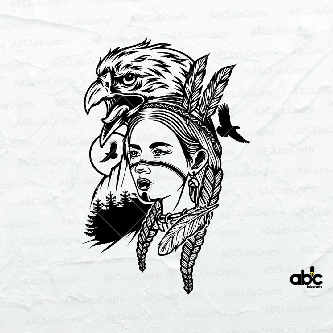 Native American Girl Scene Svg File | Teepee Indian Clipart | Boho Chic ...