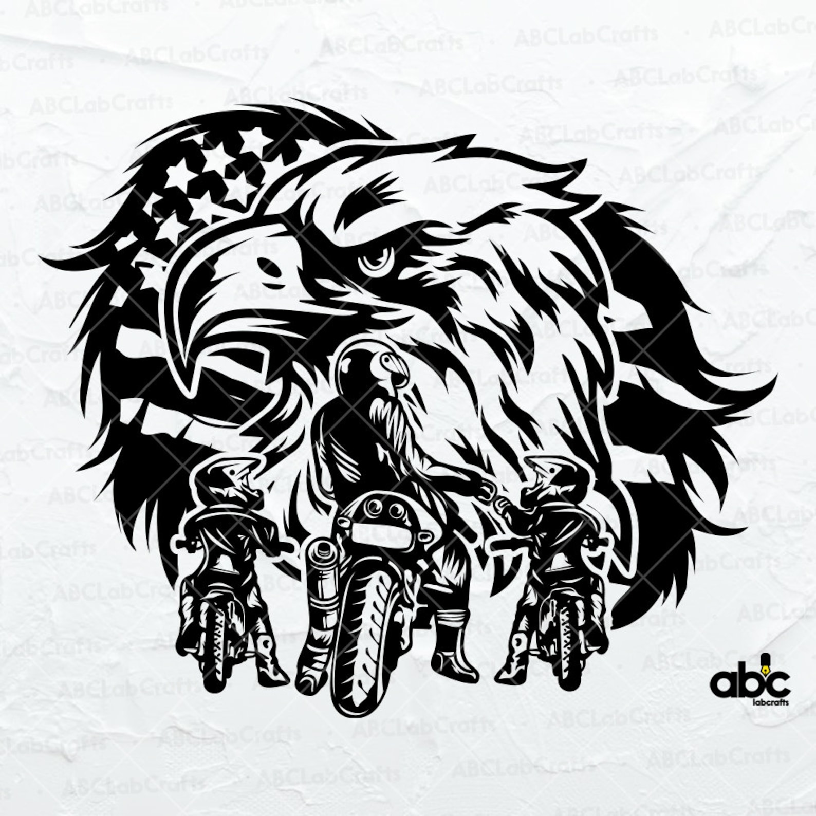 Eagle Dad and Two Sons Biker Svg File | Like Father Like Son Svg ...