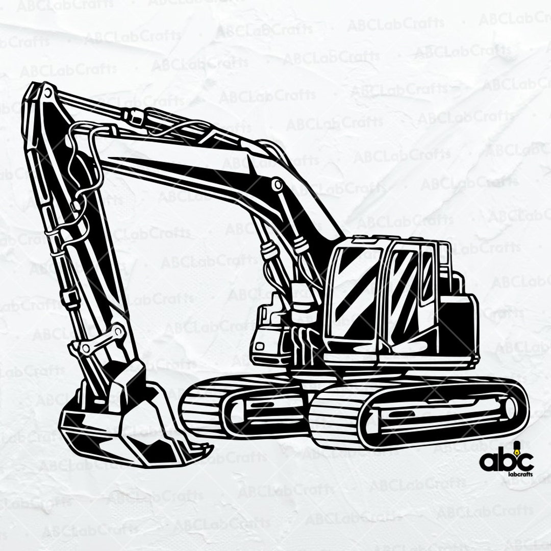 Excavator Svg File | Excavator Clipart | Heavy Equipment Svg ...