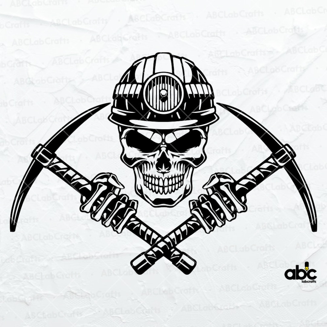 Coal Miner Skull Svg File | Mining Skull Svg | Skull Clipart | Miner ...