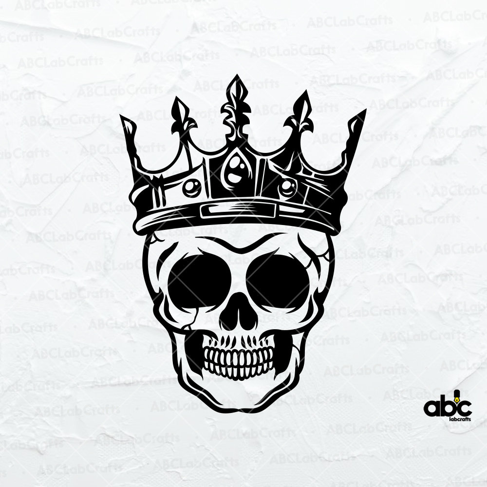 Skull With Crown Svg File Queen King Skull Svg Halloween - Etsy