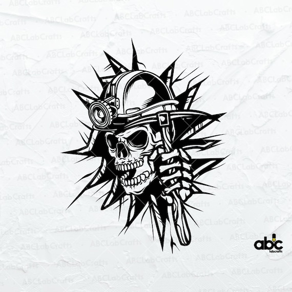 Miner Skull Svg File Miner Png Mining Shirt Svg Skull | Etsy