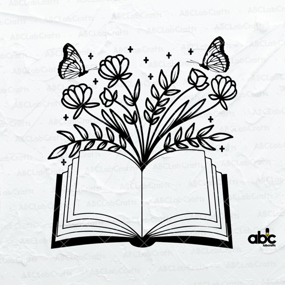 Floral Book Svg File Pretty Book Svg Book Svg Reading - Etsy