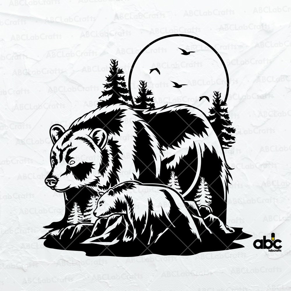 Oso Svg archivo / Grizzly Bear Svg / Mountain Bear Svg / Bear - Etsy México
