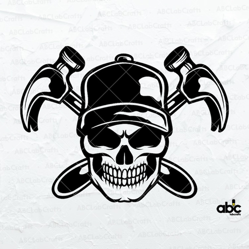 Carpenter Repair Skull Svg File | Construction Svg | Hammer Svg ...