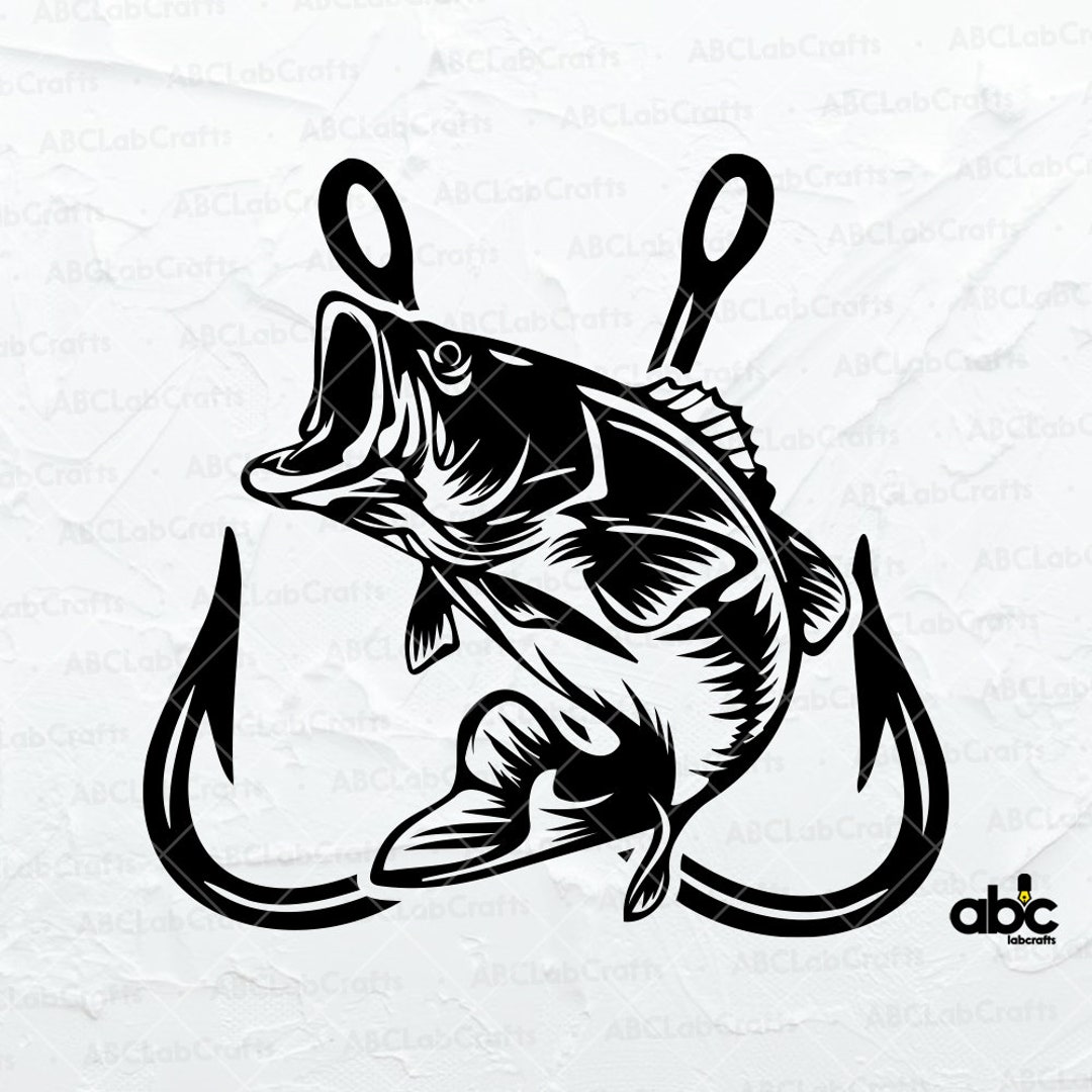 Bass Svg File | Bass Fishing Svg | Jumping Bass Svg | Fishing Svg ...