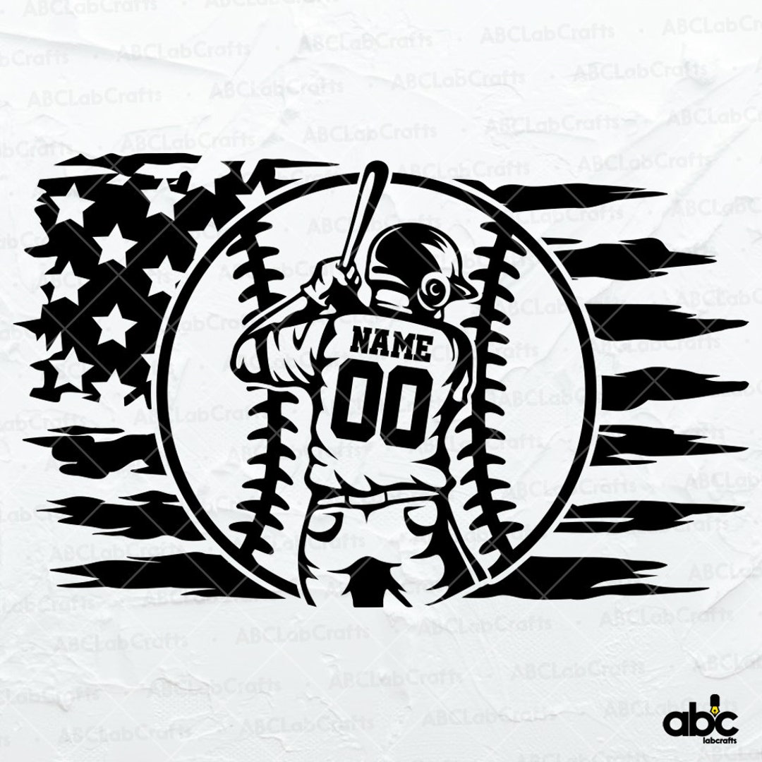 Personalized US Name Baseball Player Svg File | Baseball Team Svg ...