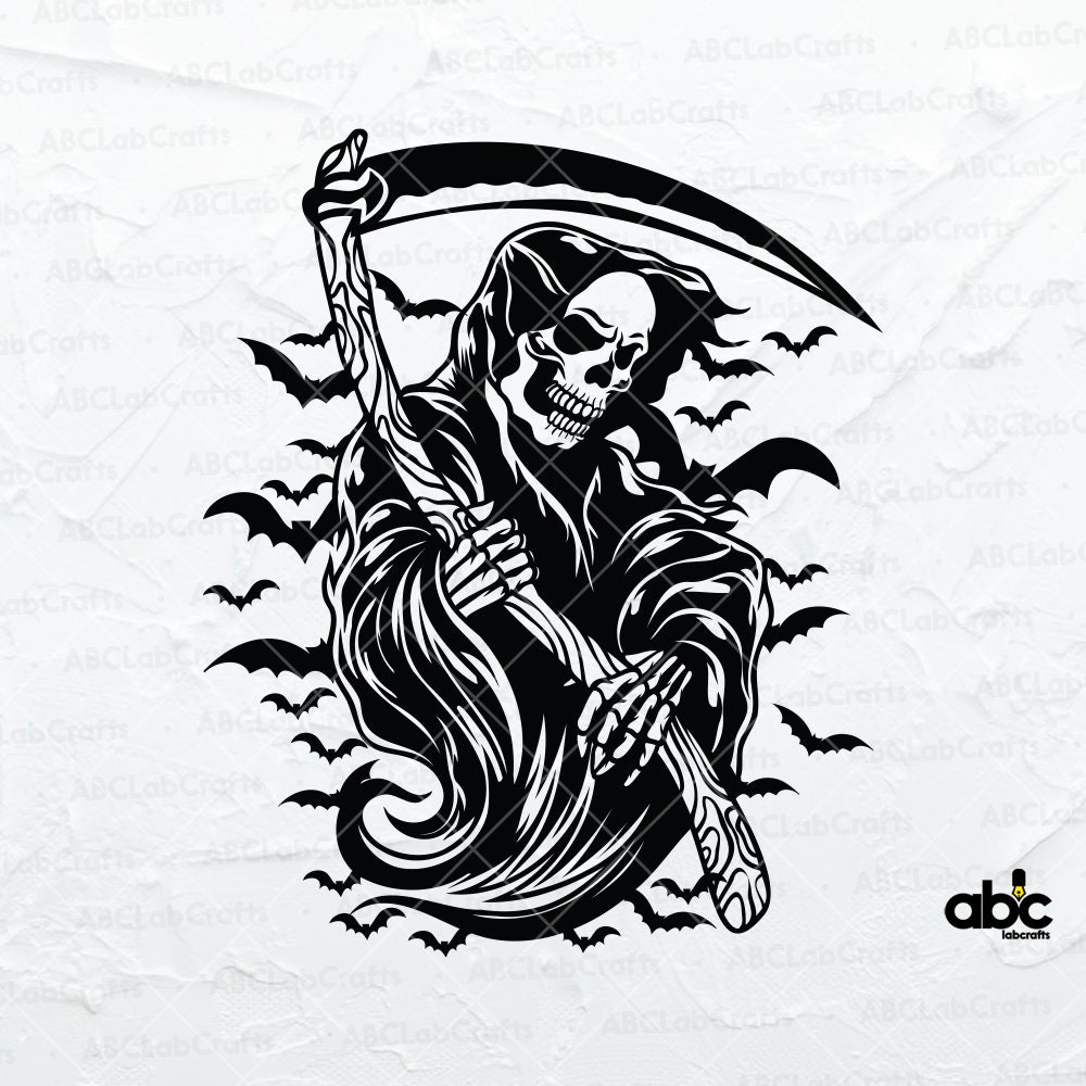 Grim Reaper Svg File Halloween Svg Death Svg Skeleton - Etsy Australia