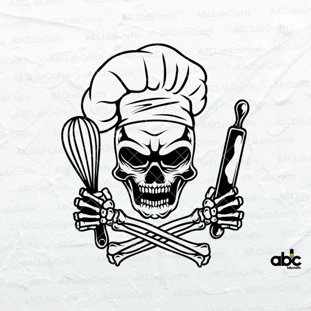 Skull Chef Svg File | | Master Chef Svg | Chef Clipart | Chef Skull ...