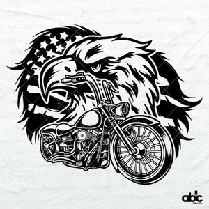 US Eagle Biker Svg File | Big Bike Rally Clipart | Motorbike Cutfile ...
