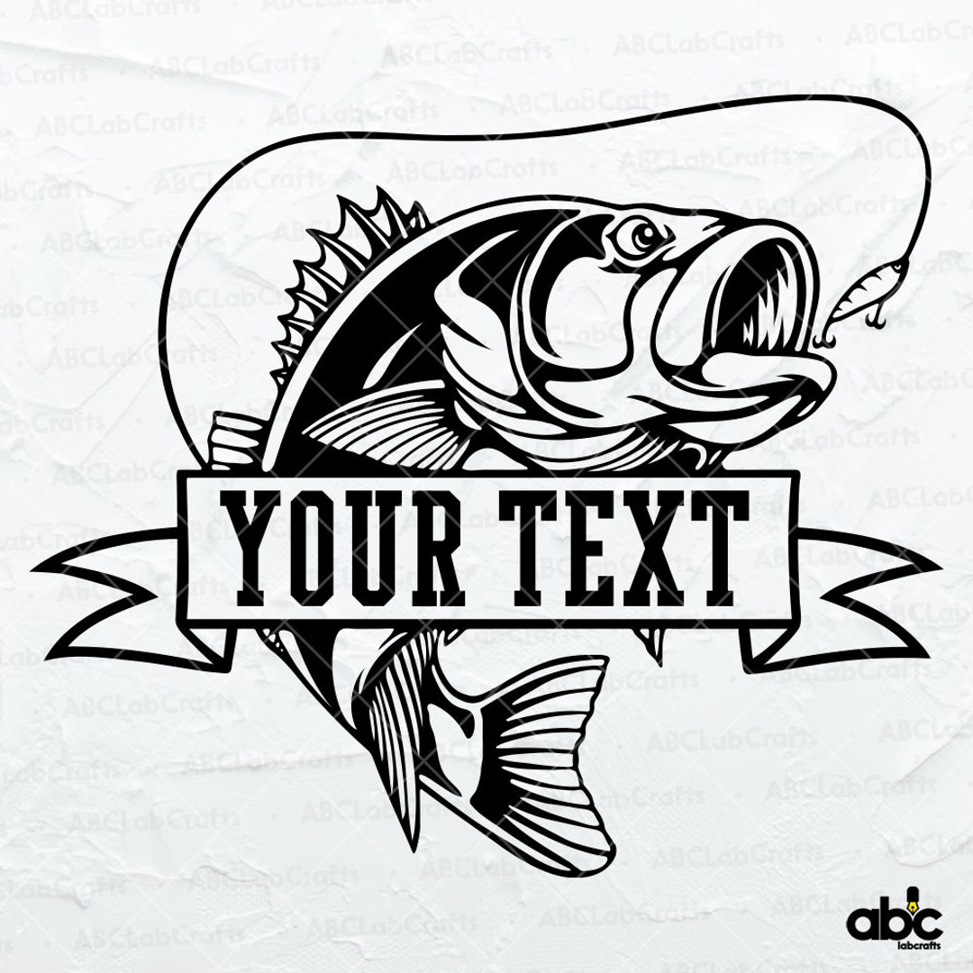 Bass Fishing Monogram Svg File | Fishing Svg | Bass Clipart | Fish Svg ...