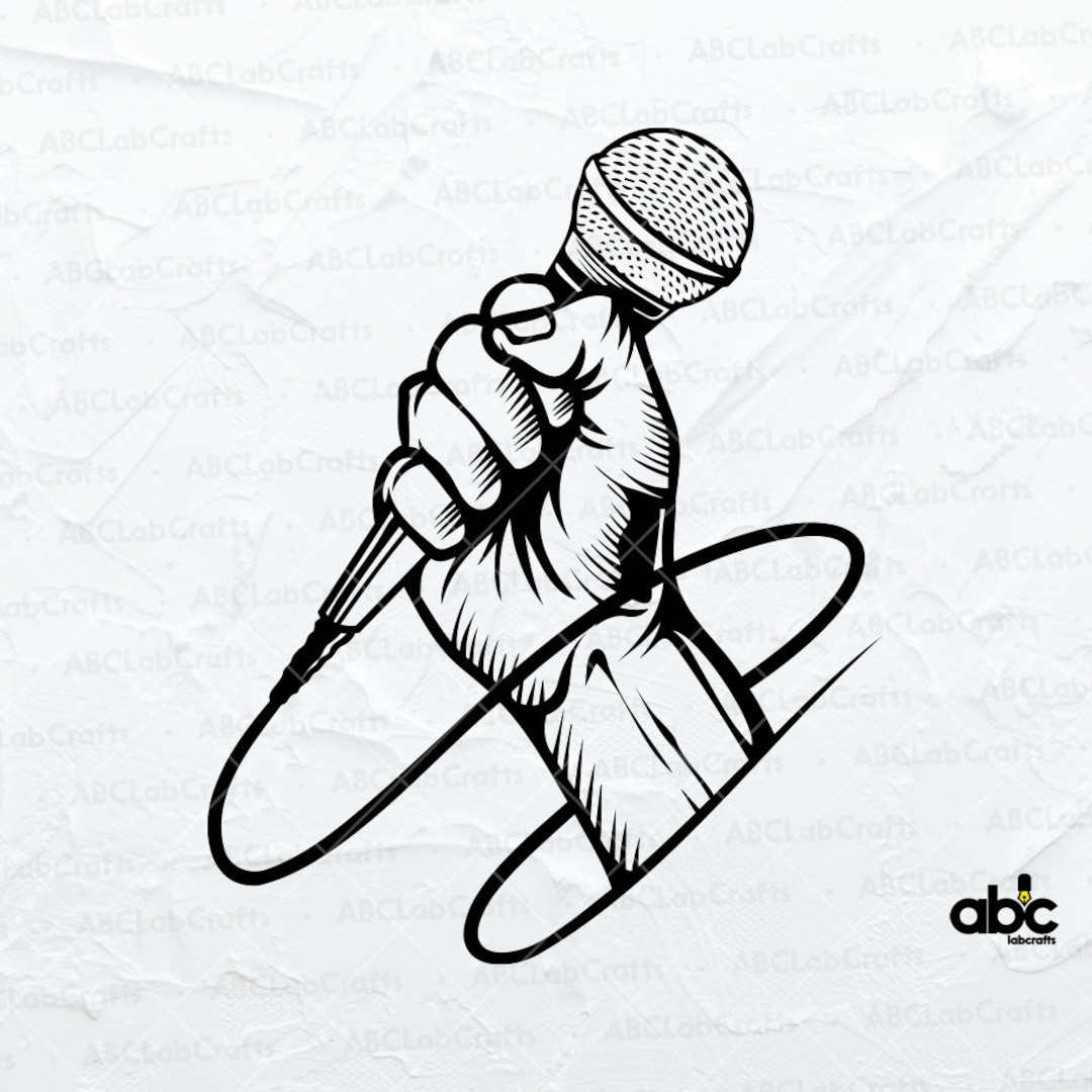 Mic Fist Svg File | Music Lover Svg | Microphone Svg | Mic Svg | Fist ...