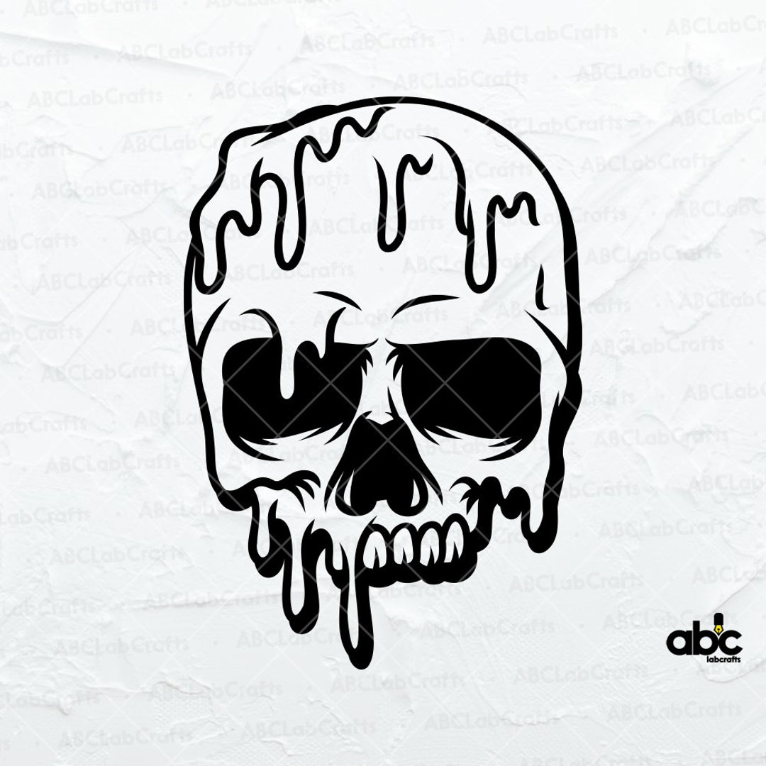 Dripping Skull Svg File | Skeleton Svg | Human Skull Svg | Gothic Skull ...