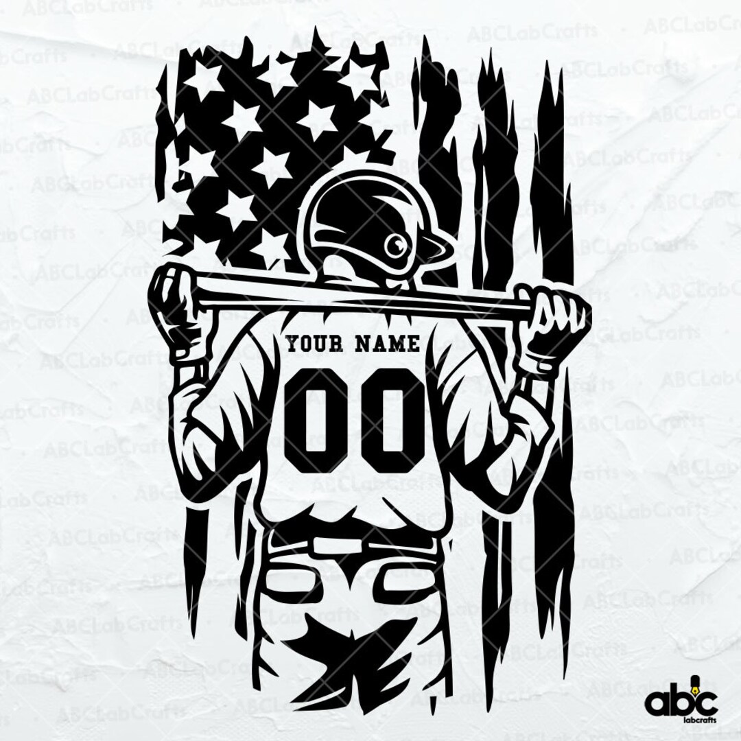 US Baseball Player Svg File | Personalized Name | Baseball Team Svg ...
