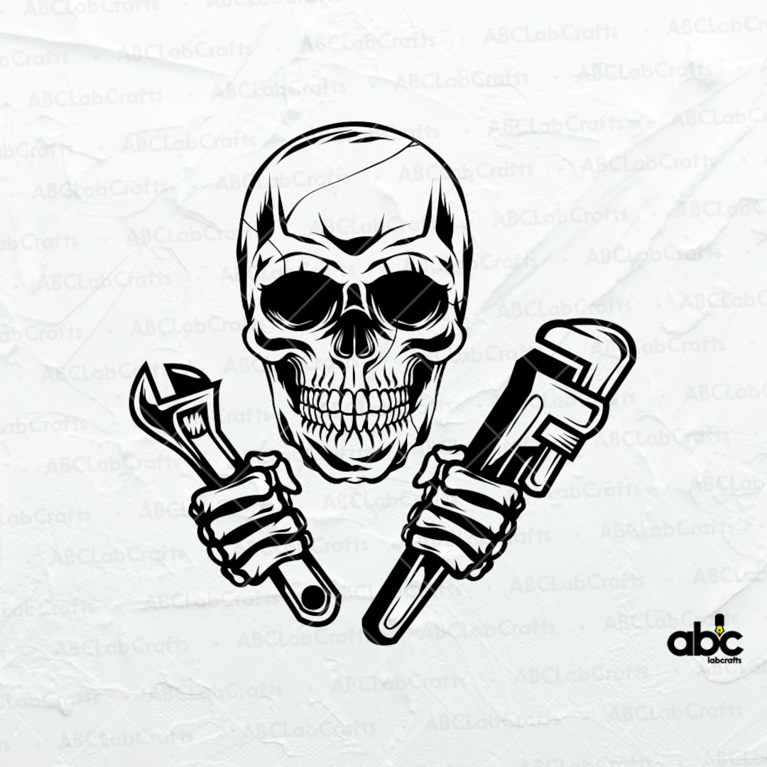 Plumber Skull Svg File | Skull Svg | Plumber Skull Svg | Plumbing Shirt ...