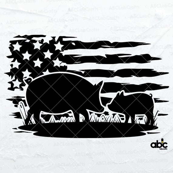 USA Pig Farm Svg File US Pig Svg Farmer Svg Farm Animal - Etsy