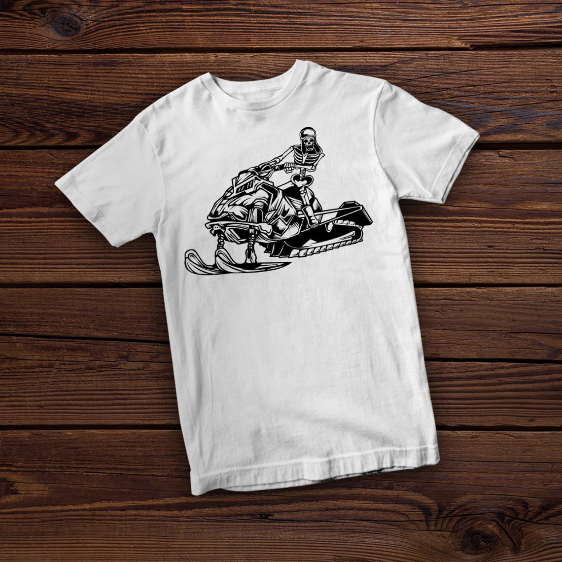 Snowmobile Skeleton Svg File | Winter Svg | Snow Mobile Svg | Snow Svg ...