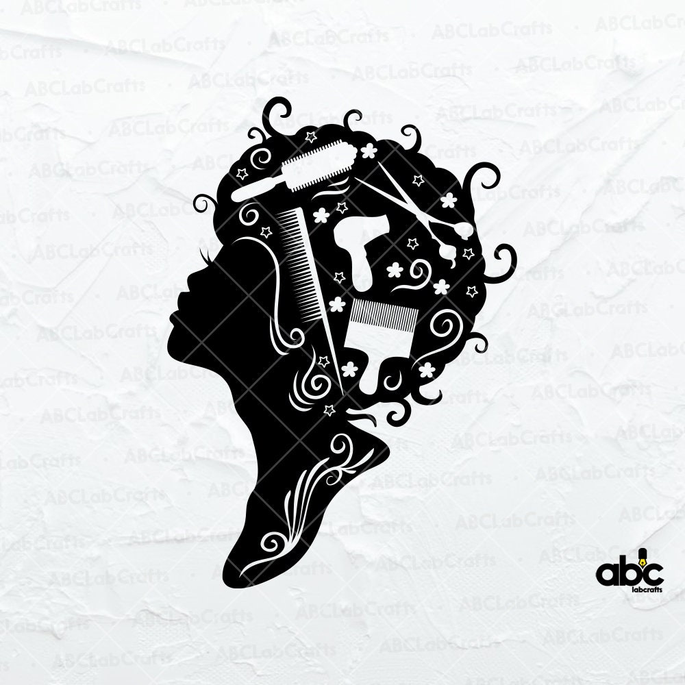 Curly Hair Style Svg File | Curly Hair Style Svg | Barber Svg | Hair ...