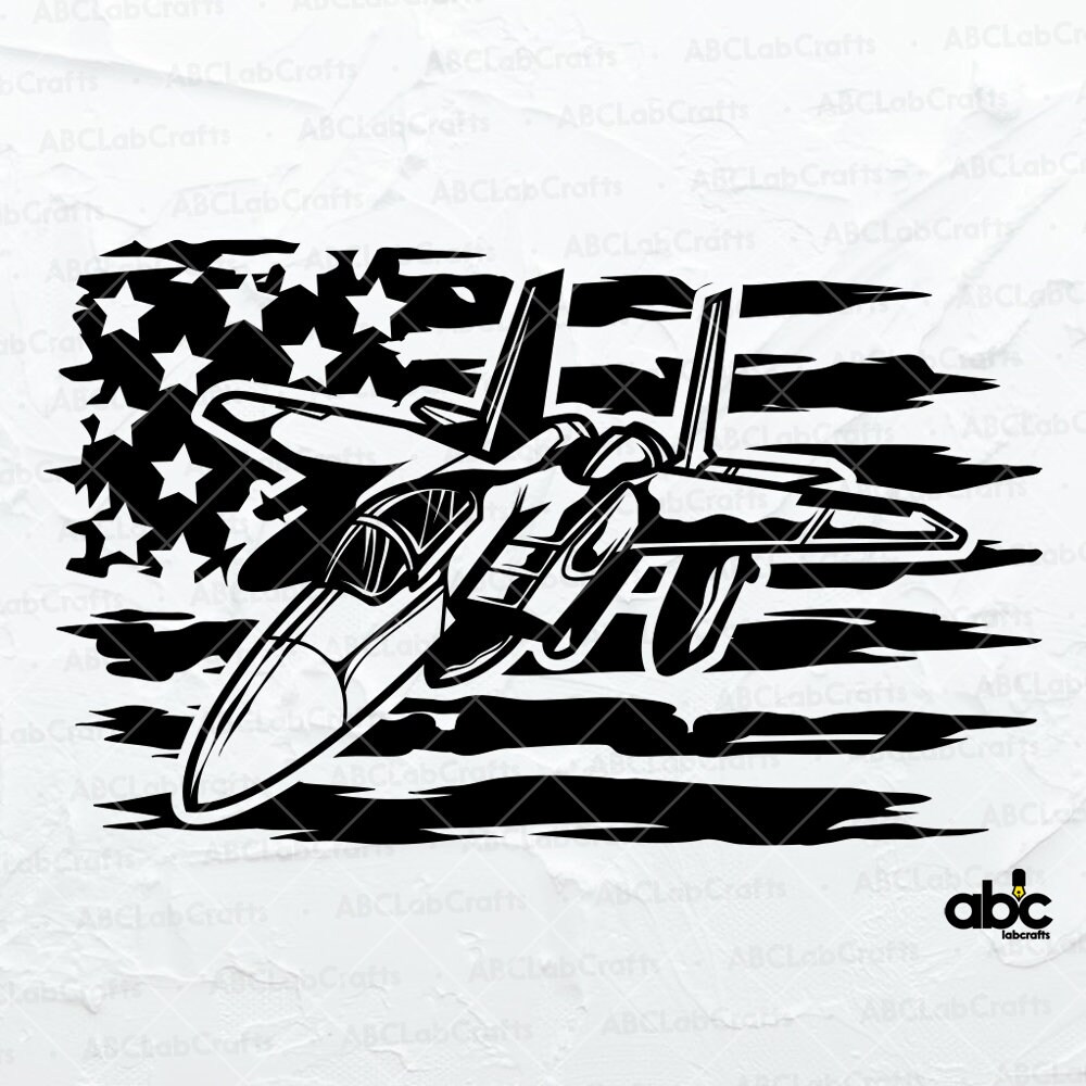 US Fighter Jet Svg File | Airplane Pilot Svg | Combat Plane Svg ...